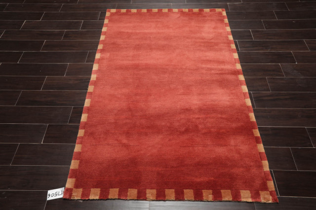 4'x6' Hand Knotted Wool Tibetan Oriental Area Rug, Raspberry Color, 4x6 ...