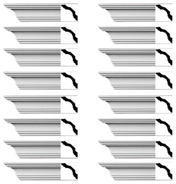 Simple Cornice White Urethane Northbridge Design 16 Pieces Totaling ...