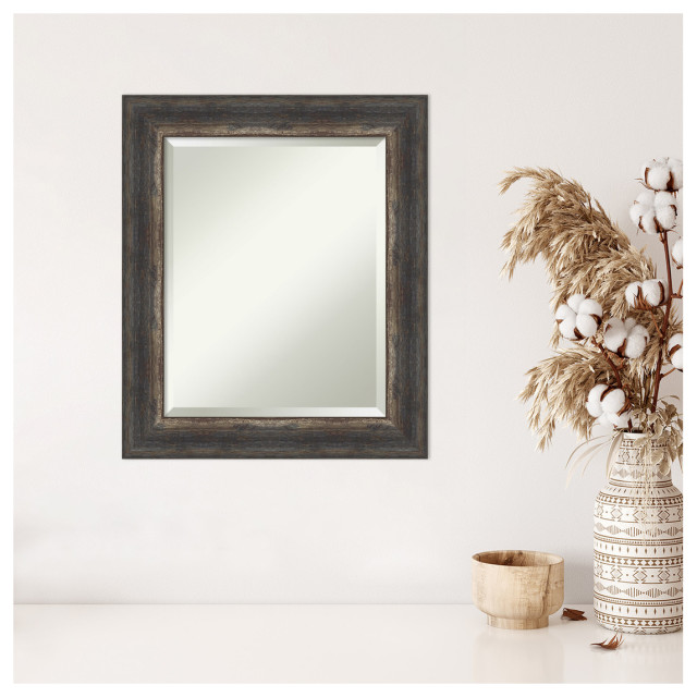 Bark Rustic Framed Wall Mirror, 21 in. x 25 - Rustic - Wall Mirrors - by Amanti Art | Houzz