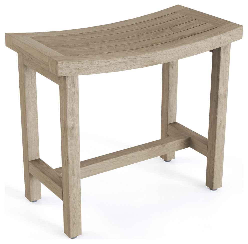 Sumba-Lotus Teak Shower Bench, 24" Wide; 21" Tall - Contemporary ...