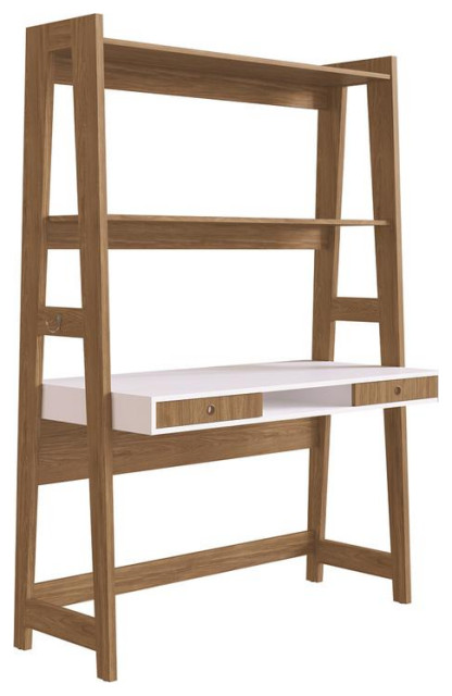 Tower Desk office desk in white high gloss with storage. - Contemporary ...