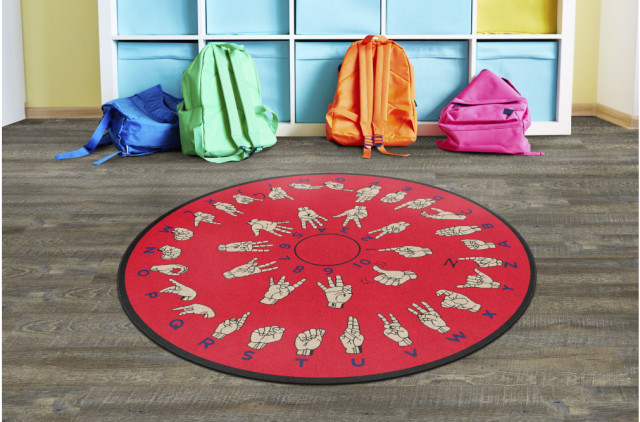 Flagship Carpets FE152-85A 6' Hands That Teach Educational Rug ...