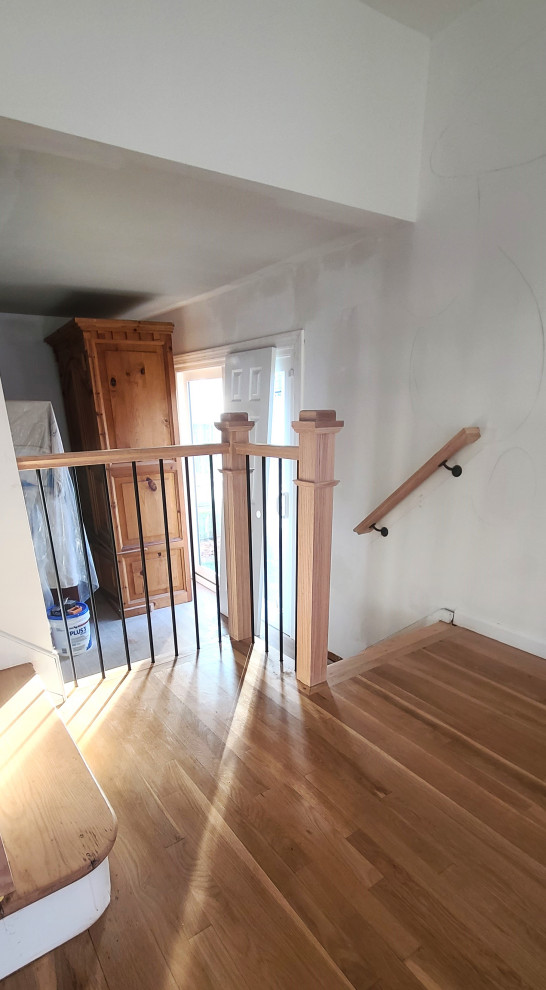 Somerville Main & Basement Handrail Install - Contemporary - Staircase ...
