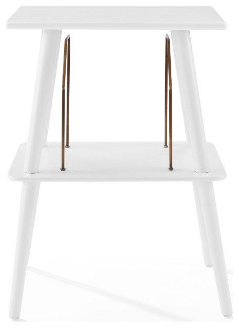 Manchester Turntable Stand, White - Midcentury - Office Carts And ...