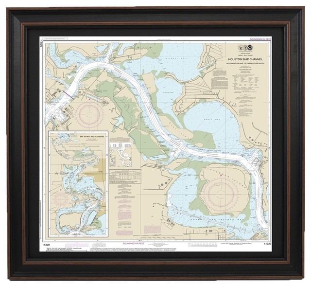 Nautical Chart, Houston Ship Channel Alexander Island - Traditional ...