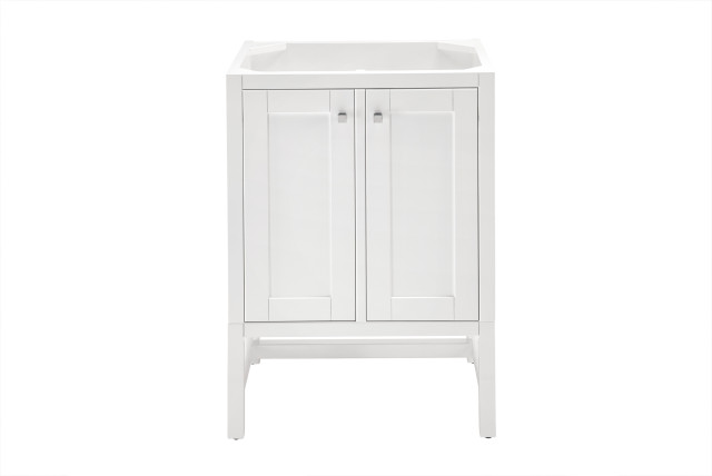 Addison 24" Vanity, With Doors, Glossy White - Transitional - Bathroom ...
