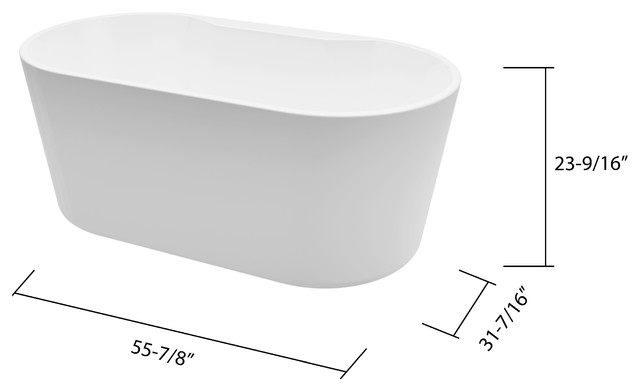 Retro 56" Freestanding Tub With Faucet - Contemporary - Bathtubs - by A ...