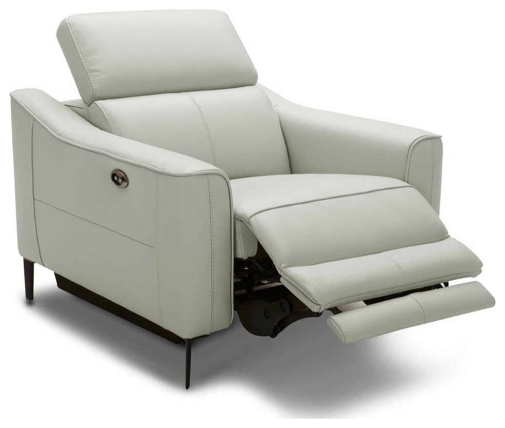 Divani Casa Eden Modern Leather Armchair w/ Electric Recliner in Gray ...