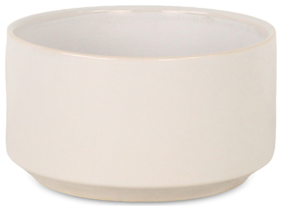 Elegant Small Ceramic Pot - Off White - Transitional - Indoor Pots And ...