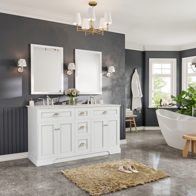 Eviva Epic 60" Transitional Modern White Bathroom Vanity - Transitional ...