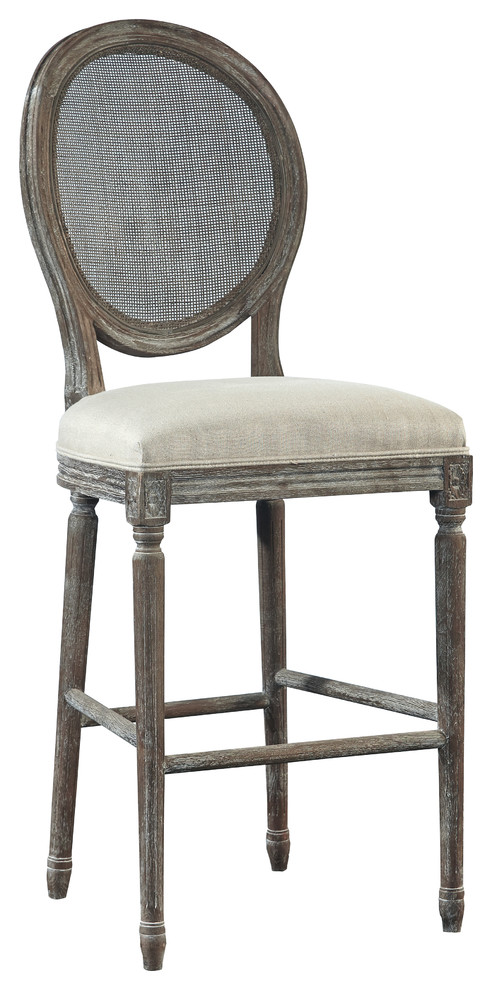 Chapelle Traditional Rattan Portrait Back Bar Stool - 30" Seat - French ...