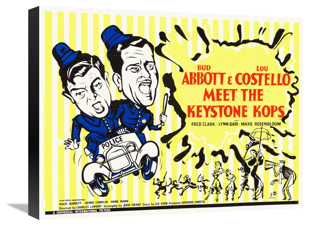 Abbott and Costello, Meet The Keystone Kops, 22x17, 22x17 - Midcentury ...