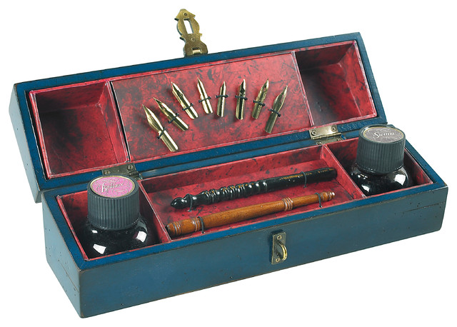 Windsor Travel Writing Set, Blue - Traditional - Desk Accessories - by ...