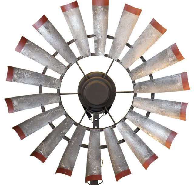 72 Inch Brahman Tinge With Rustic Red Tips Windmill Ceiling Fan | The ...