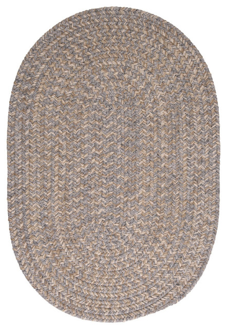 Tremont Tweed Indoor Rug Rustic Farmhouse Braided Wool TE09, 6'x9' Oval ...