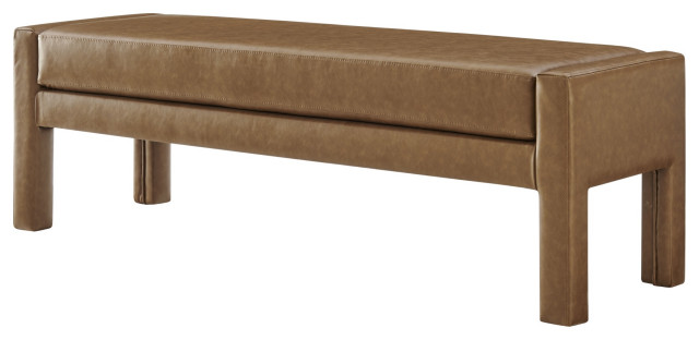 Lucca PU Bench - Contemporary - Upholstered Benches - by VirVentures ...