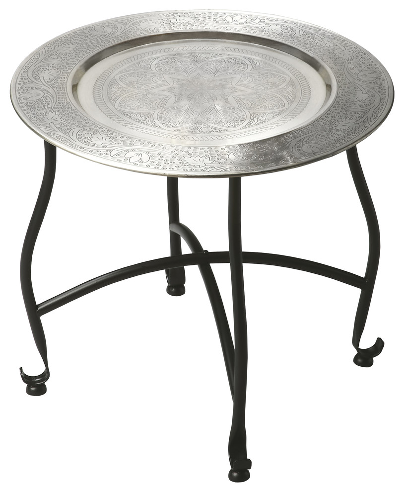 Butler Moroccan Metal Tray Table - Mediterranean - Side Tables And End ...