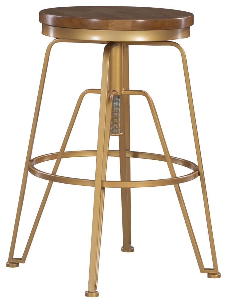 Adjustable Workshop Stool, Matte Gold - Contemporary - Bar Stools And ...