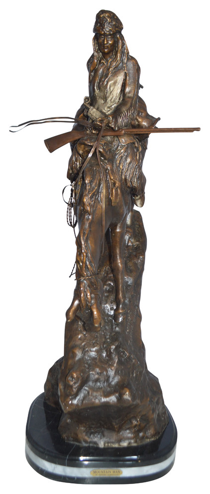 Jumbo Mountain Man by Remington Bronze Statue - Size: 13"L x 13"W x 37 ...