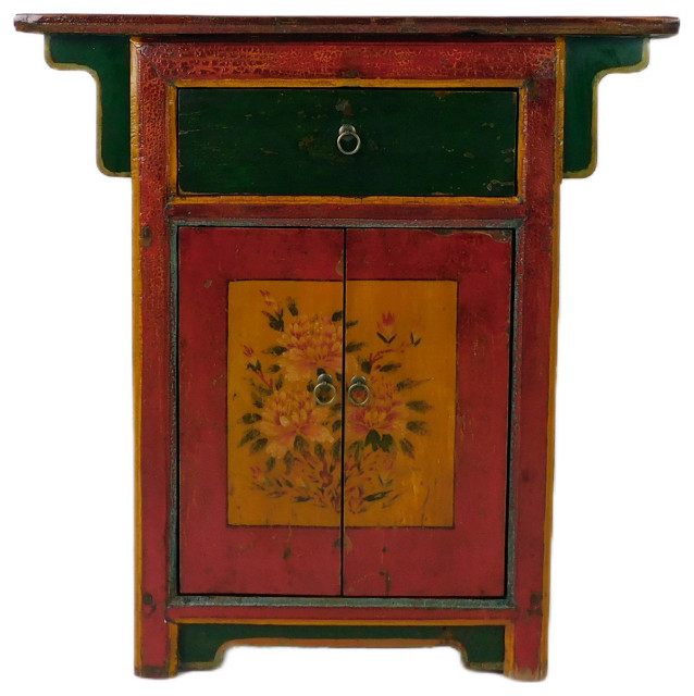 Antique Tibetan Two Door Buffet Side Table - Asian - Side Tables And ...