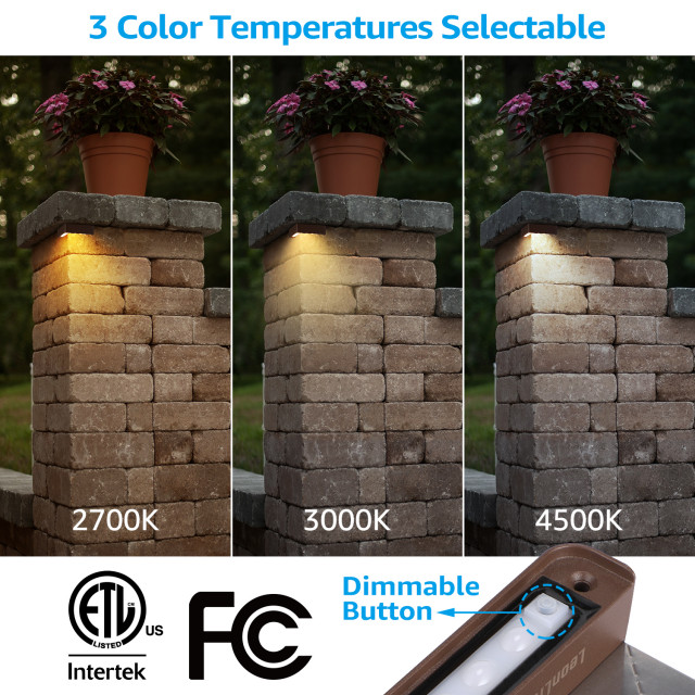 4 Pack LED Hardscape Light Right Angle, 3CCT Hardscape Paver Light ...