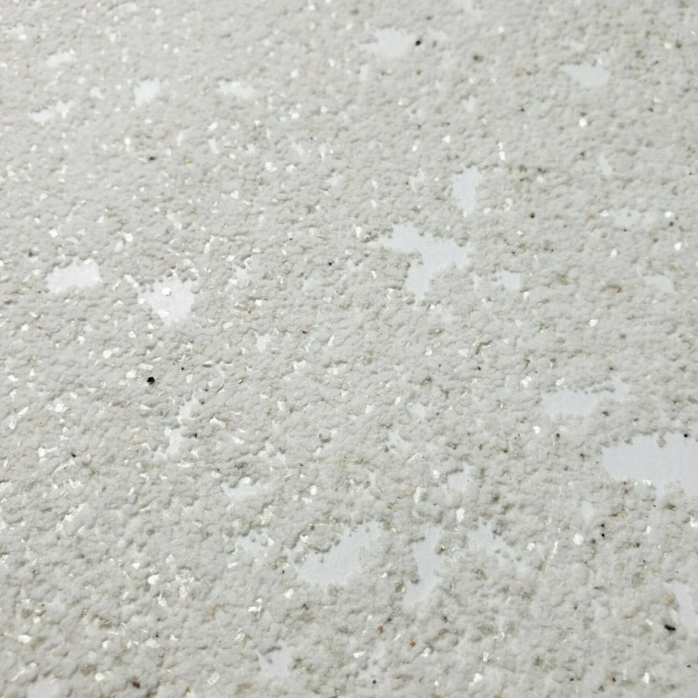 White Cream Chip Stone Natural Mica Textured Wallpaper Plain, Roll 3 Ft ...