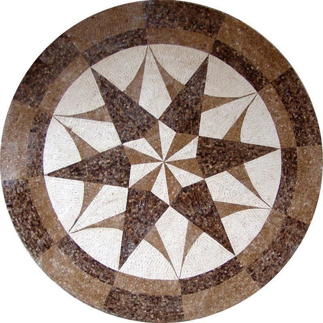 Starburst Geometric Mosaic, Sirius, 24" x24" - Contemporary - Tile ...