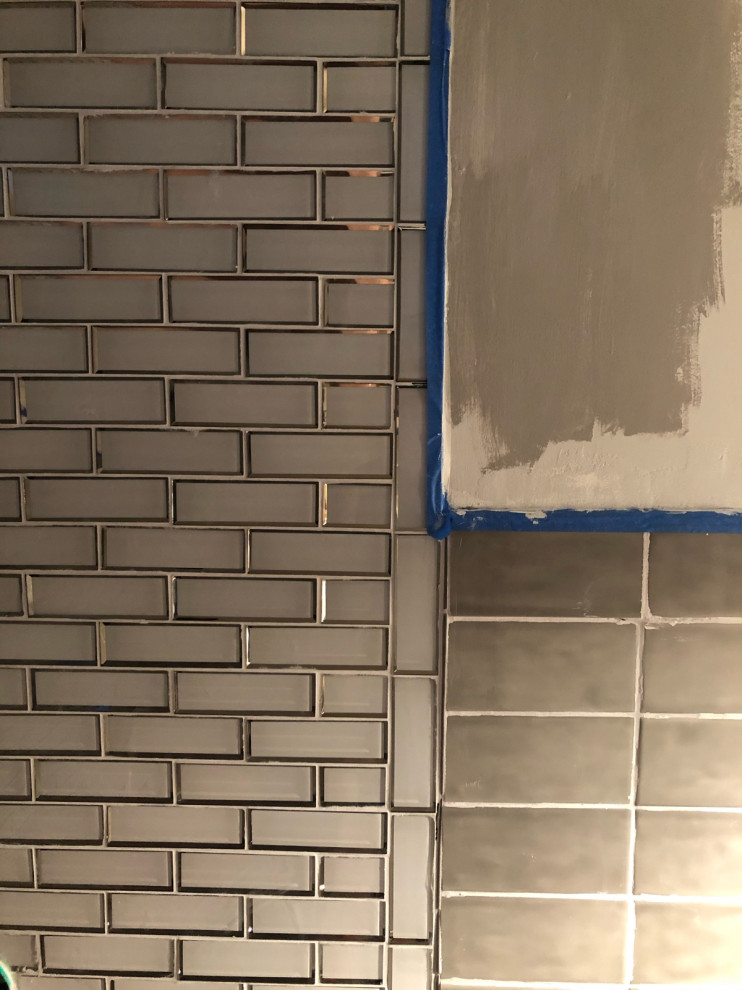 Wall Color with two different grey tiles. | Houzz Forum