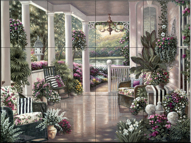 Tile Mural, Sunday Afternoon Ii by Betsy Brown, 24" x 18" (12 Tiles ...