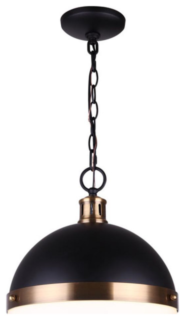 Delta 1 Light Pendant, Black And Gold - Traditional - Pendant Lighting ...