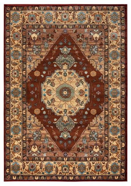 Rizzy Bellevue Bv3200 Red Rug, 2'3"x7'7", 3'3" x 5'3" - Mediterranean ...