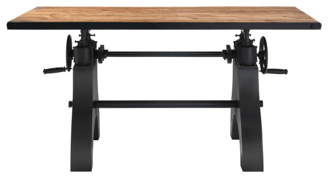 Genuine 60" Crank Adjustable Height Dining Table and Computer Desk ...