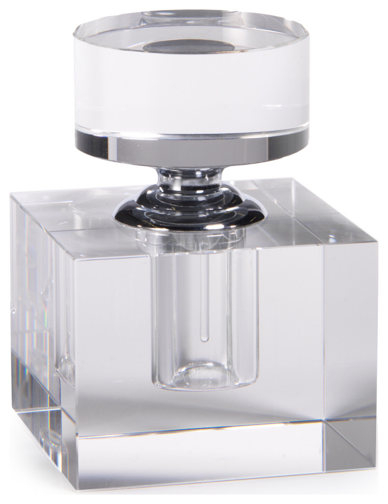 "Amari" 4.25" Tall Glass Perfume Bottle, Cube Shaped - Contemporary ...