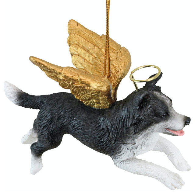 Angel Border Collie Ornament - Traditional - Christmas Ornaments - by ...