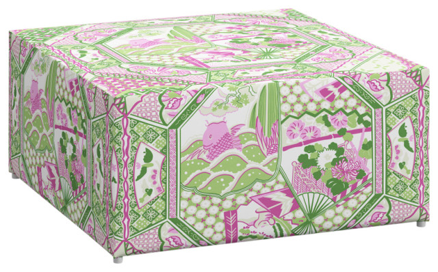 Red from Scalamandre by Cloth & Company Ludlow Ottoman, Koi Fish, One ...