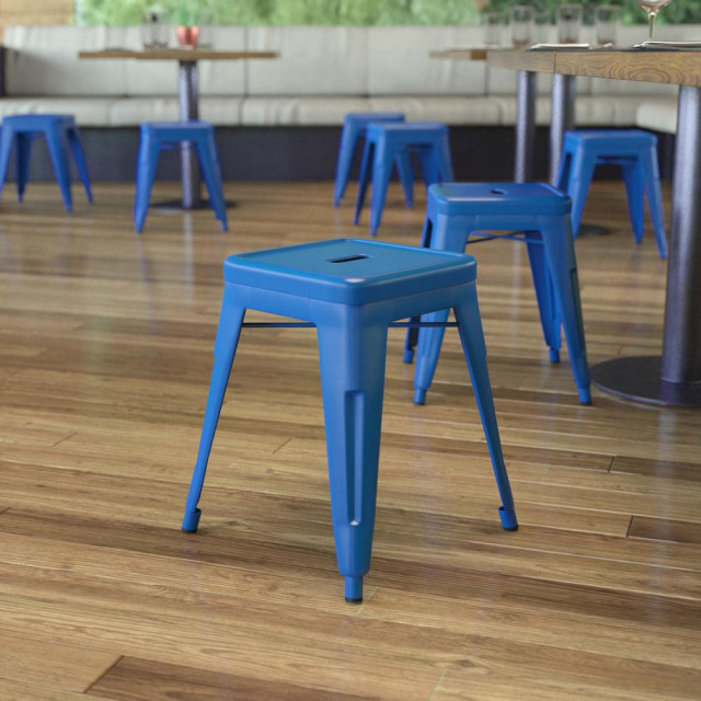 18 Table Height Stool, Stackable Backless Metal Indoor Dining Stool ...