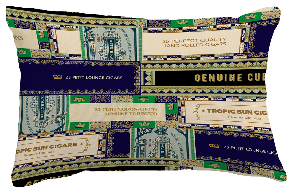 Cigar Box Collage 2 Geometric Print Pillow, 14" x 20" - Contemporary ...