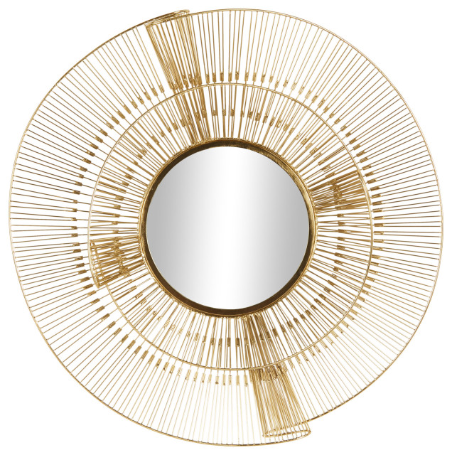 Contemporary Gold Metal Wall Mirror 564286 - Contemporary - Wall ...