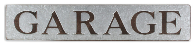 Galvanized Metal Wall Sign, Garage - Contemporary - Novelty Signs - by ...