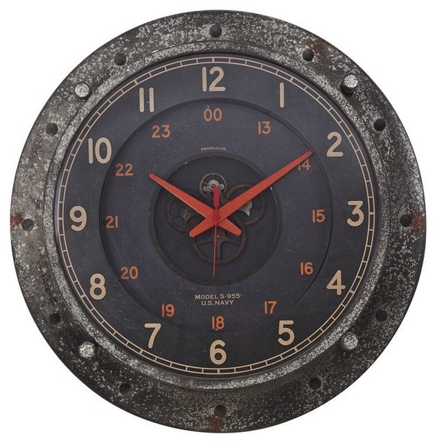 Pendulux Vintage Reproduction Control Room Wall Clock - Industrial ...
