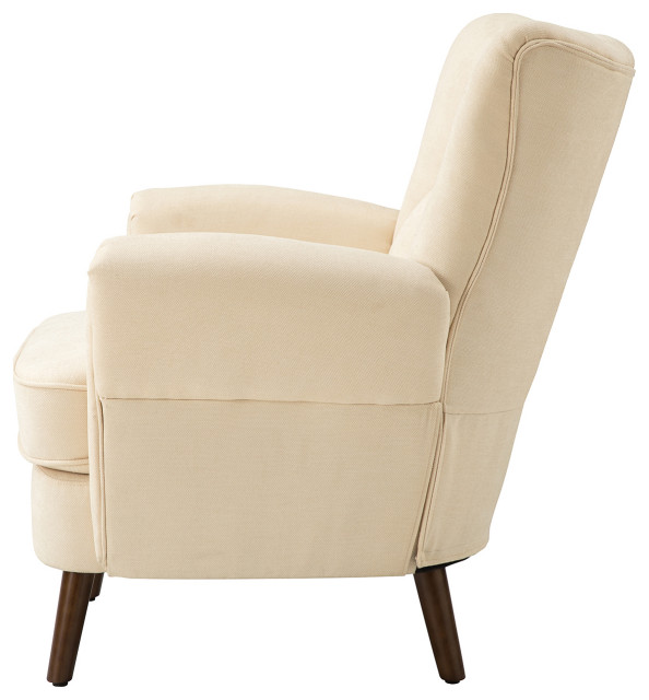 Mid Century Upholstered Club Chair with Wingback&Button-tufted Design ...