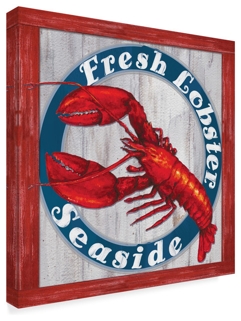 "Freshlobster Sign 1" by Sher Sester, Canvas Art, 35"x35" - Beach Style ...