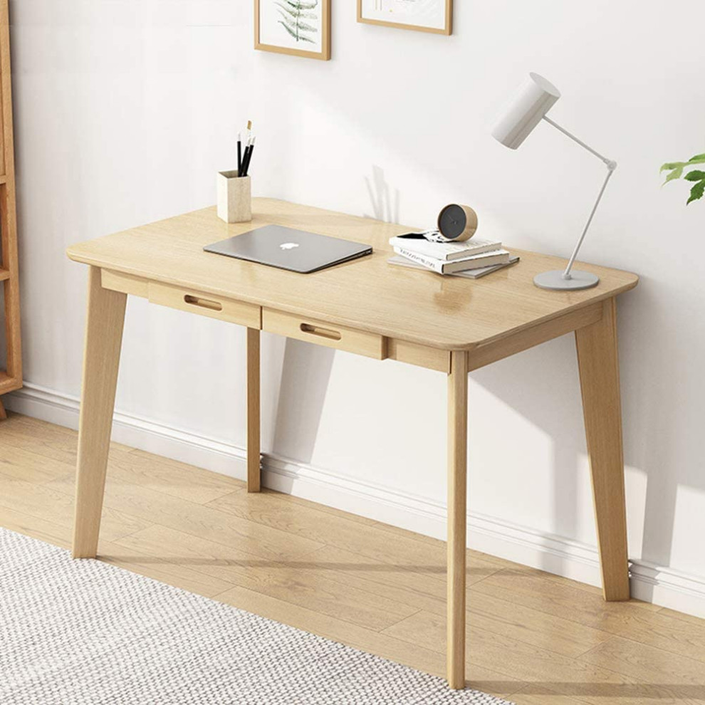 Modern Solid Wood Writing Desk with Drawer - Contemporary - Desks And ...