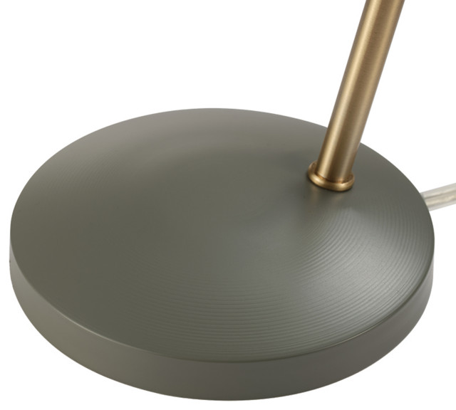16" Gray Desk Lamp With Arm and Pivot Joint - Transitional - Desk Lamps ...
