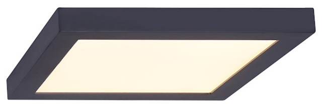 Canarm LED Disc Square Flush Mount, 3000K, Matte Black - Modern ...