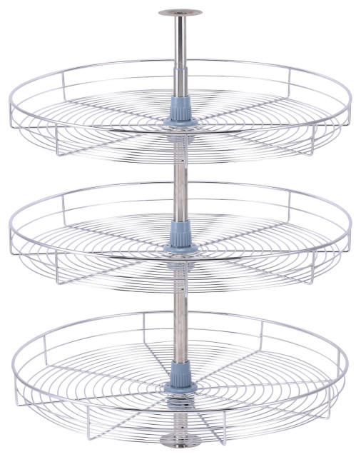 Dowell Lazy Susan, Stainless Steel, 18"d, 360 Degree Triple Rack ...