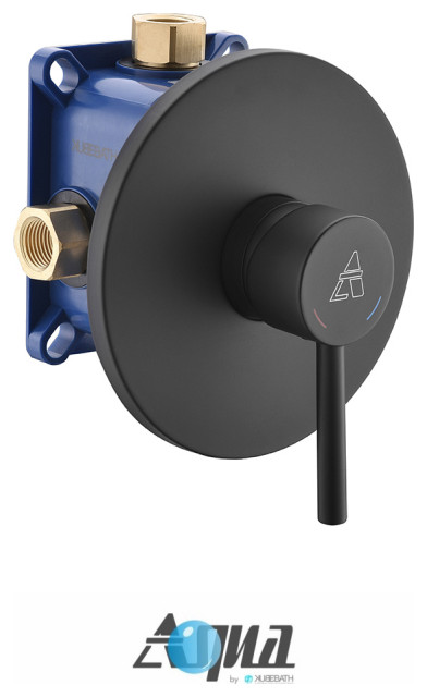 Aqua Rondo Matte Black Shower Set w/ 8" Rain Shower, 12" - Modern ...