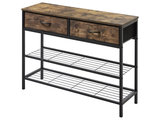Rectangular 3-Tier Console Entryway Table with 2 Fabric Drawers ...