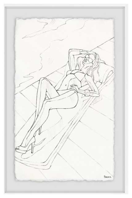 "Lay and Pose" Framed Painting Print, 30"x45" - Contemporary - Prints ...