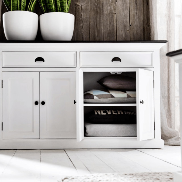 Modern Farmhouse Black And White Buffet Server - Farmhouse - Buffets ...